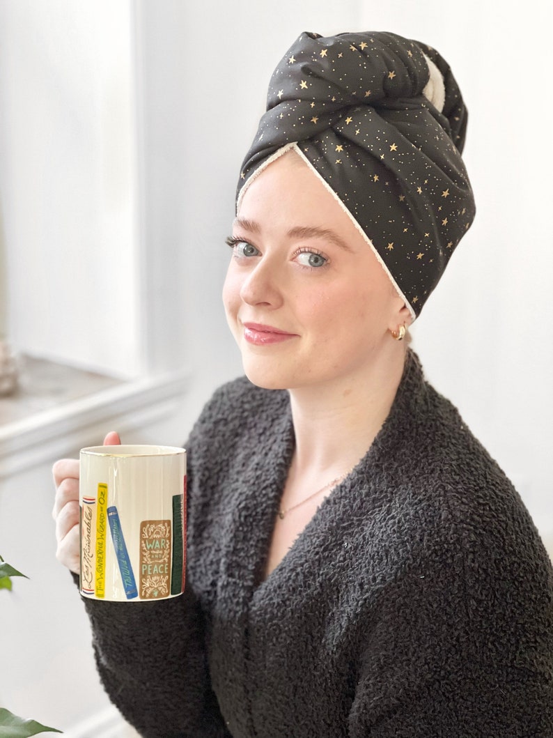 Organic Cotton Terry Hair Wrap, Reversible, Double Sided, Spa Day, Hair ...