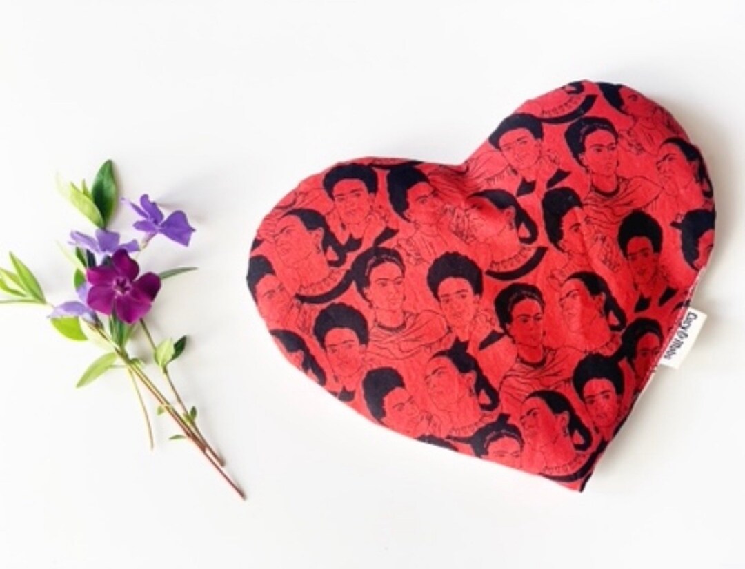 Frida Khalo CRAMPS Heart Shaped Heating Pad, Cotton, Menstrual Cramp ...