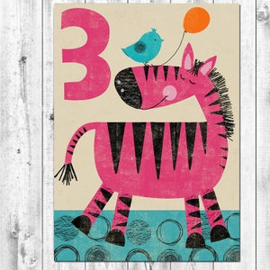 Zebra Happy Birthday Card - Etsy