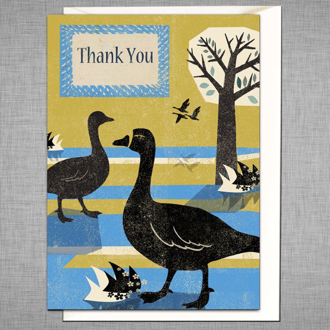 Blank Geese THANK YOU Greetings Card - Etsy