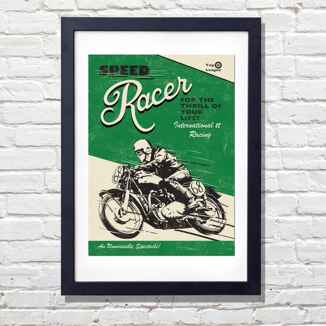 Motor Bike Racer Print - Etsy