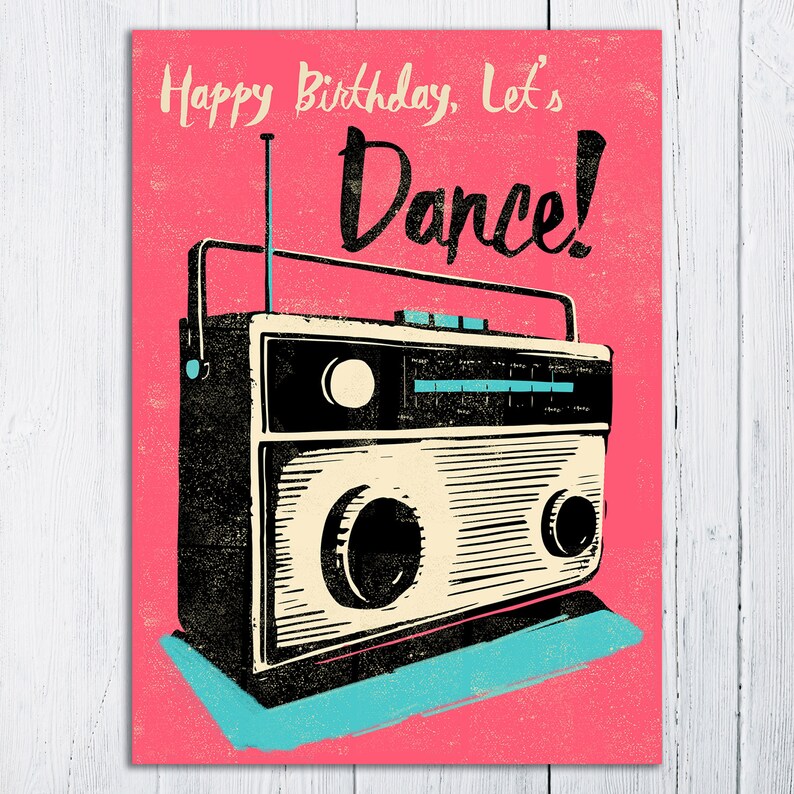 Retro Radio Birthday Card - Etsy