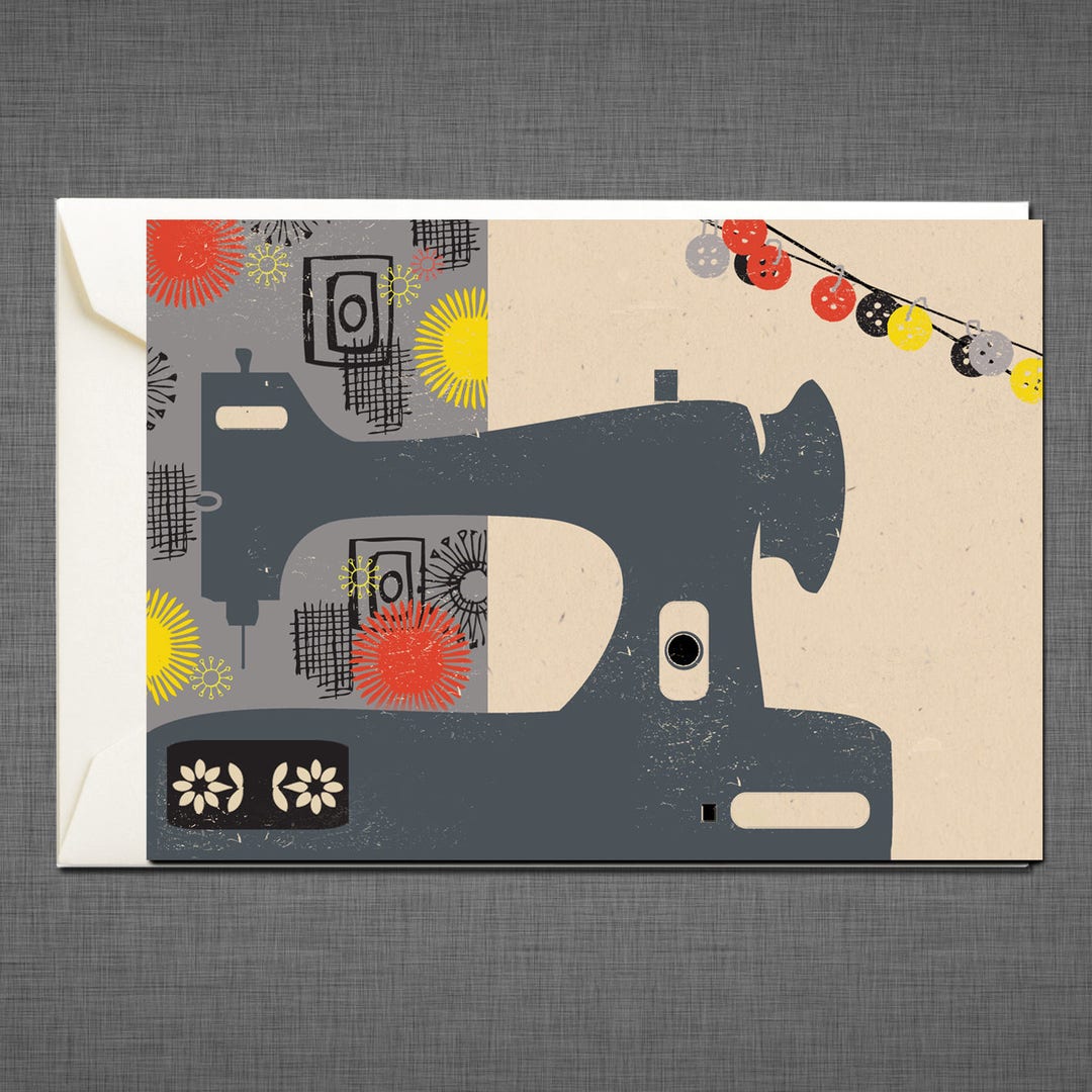 Sewing Machine Greetings Card - Etsy