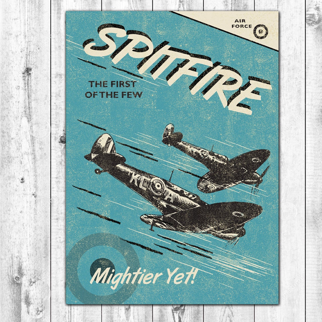 Spitfire Aeroplane Blank Greetings Card - Etsy