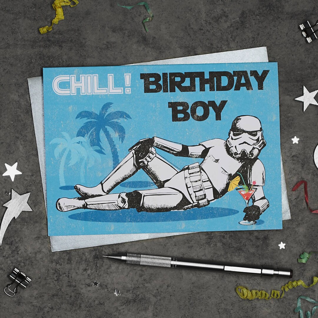 Stormtrooper Sci Fi Chill Birthday Card - Etsy
