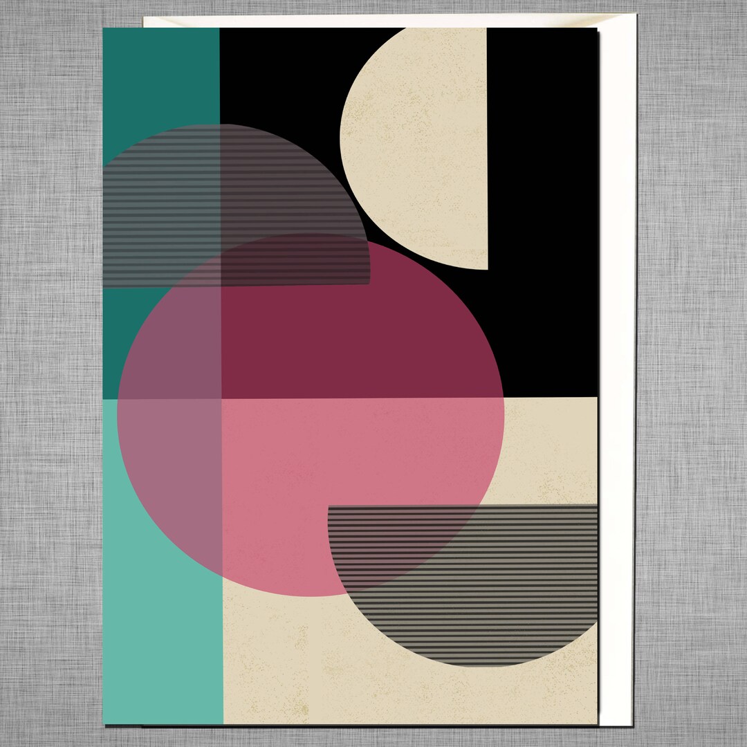 Circles Geometric Blank Card - Etsy