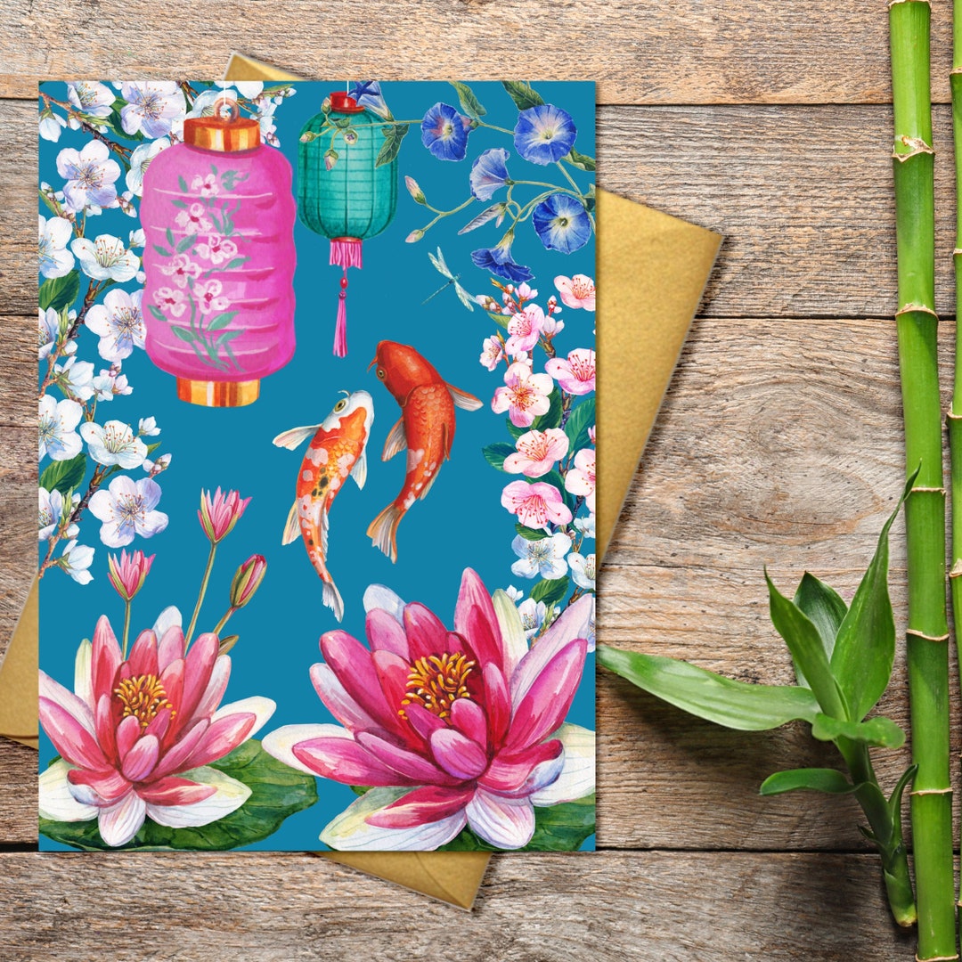 Beautiful Japanese Style Blank Card - Etsy