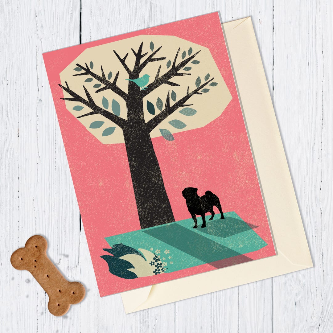 Pug Dog Card - Etsy