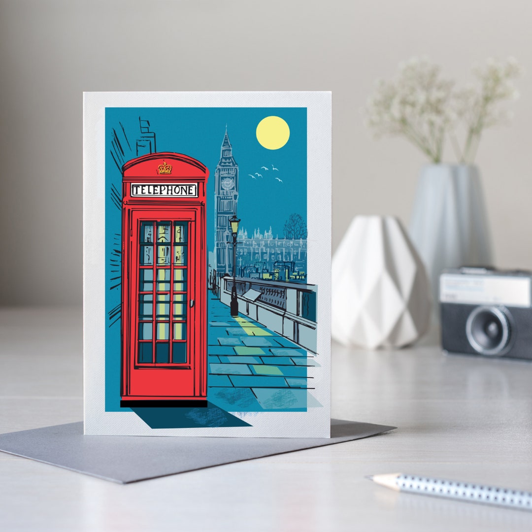 Telephone Box Card - Etsy