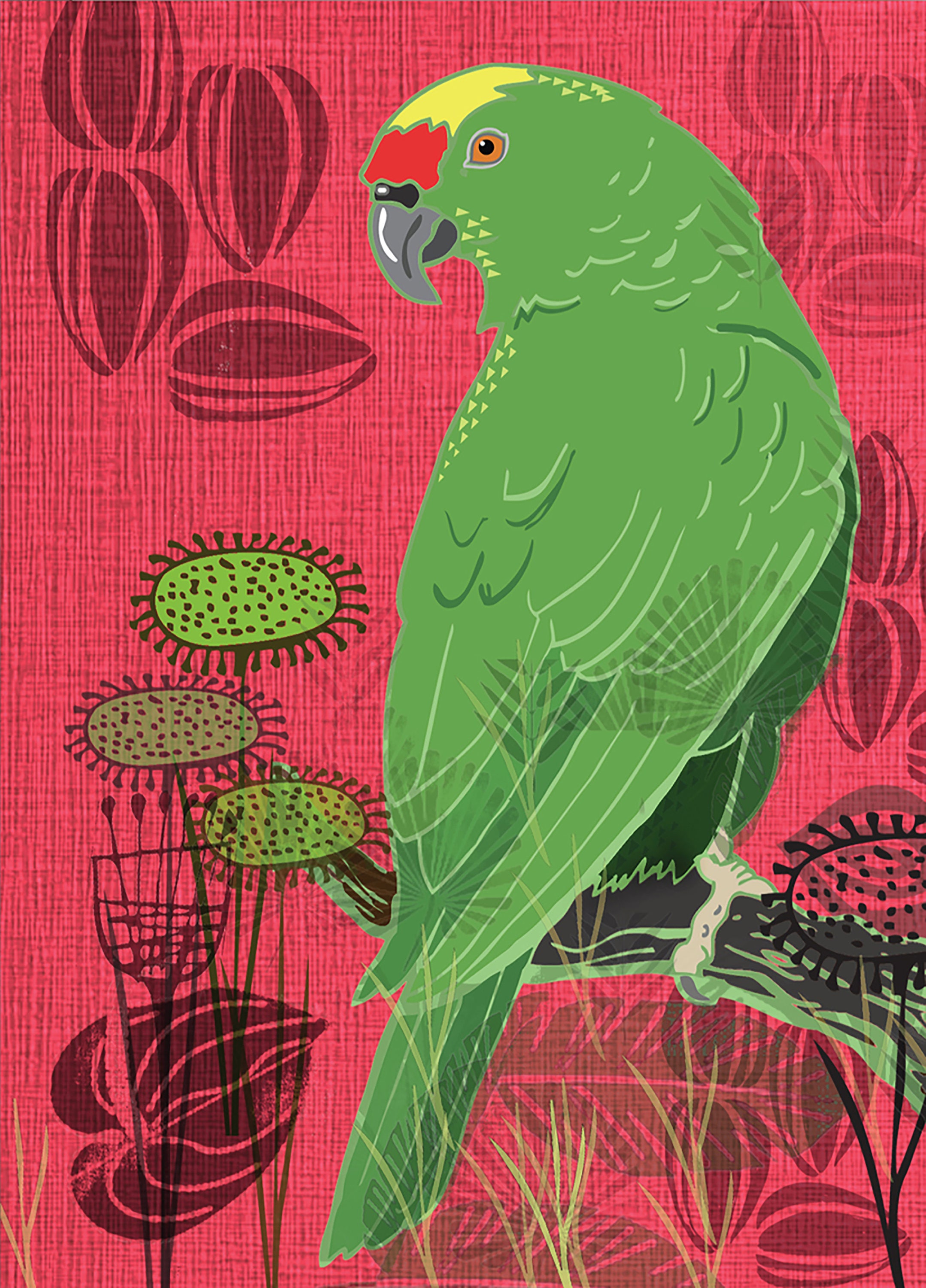 Green Parrot Print | Etsy