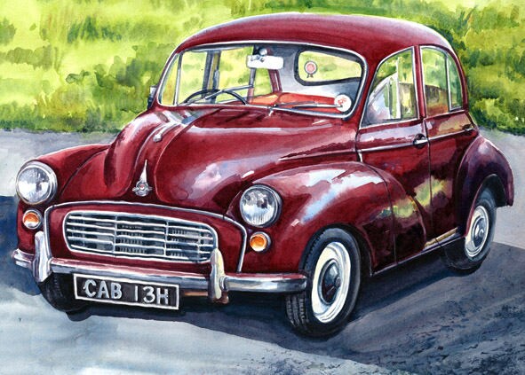 Morris Minor Card - Etsy
