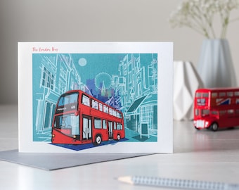 Red Bus Card London Bus Card Double Decker Bus London - Etsy UK