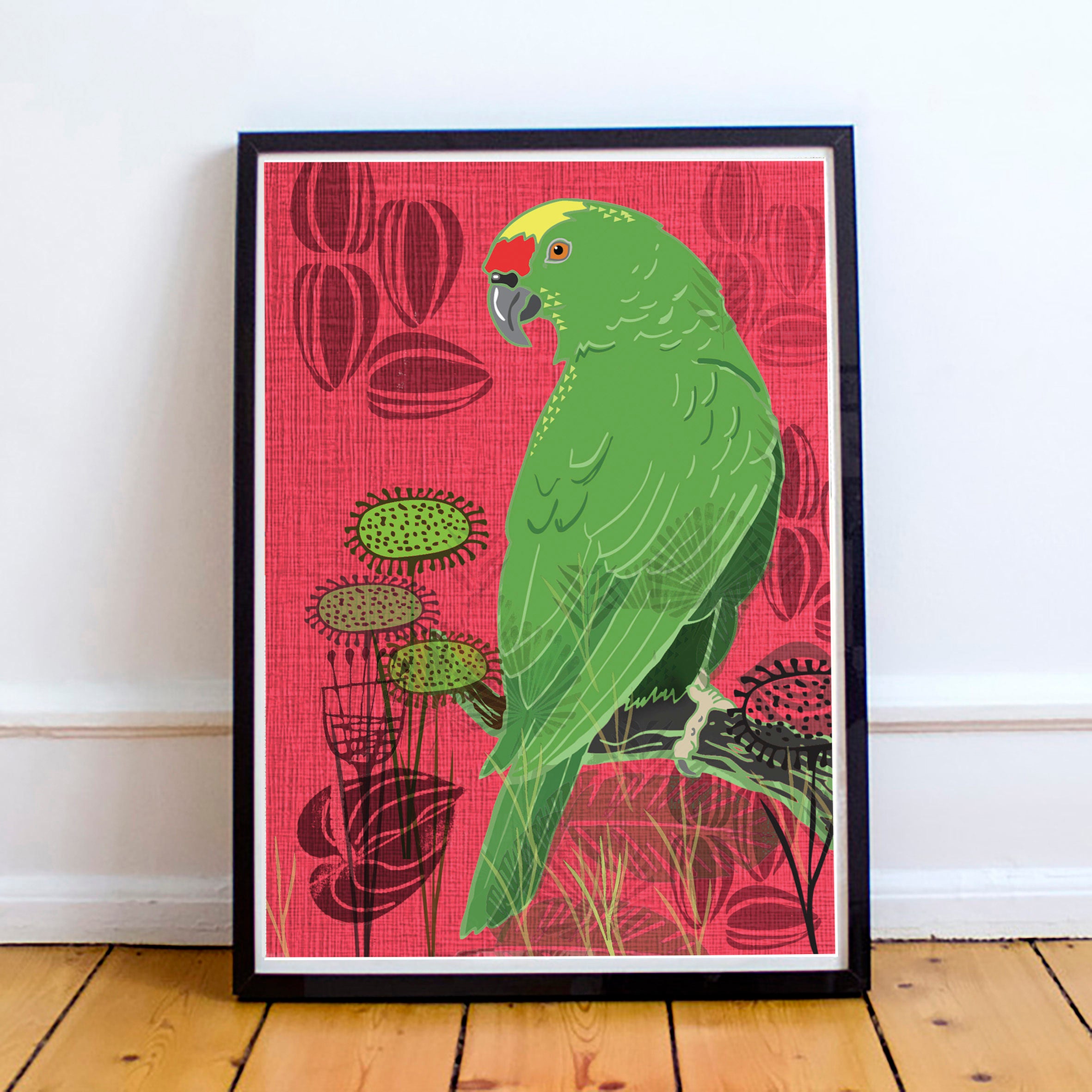 Green Parrot Print | Etsy
