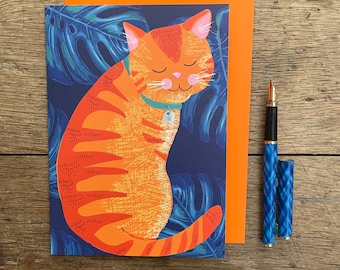 Catatonic Card Ginger Cat Card Funny Cat Card Cute Cat Card Cat Mom ...