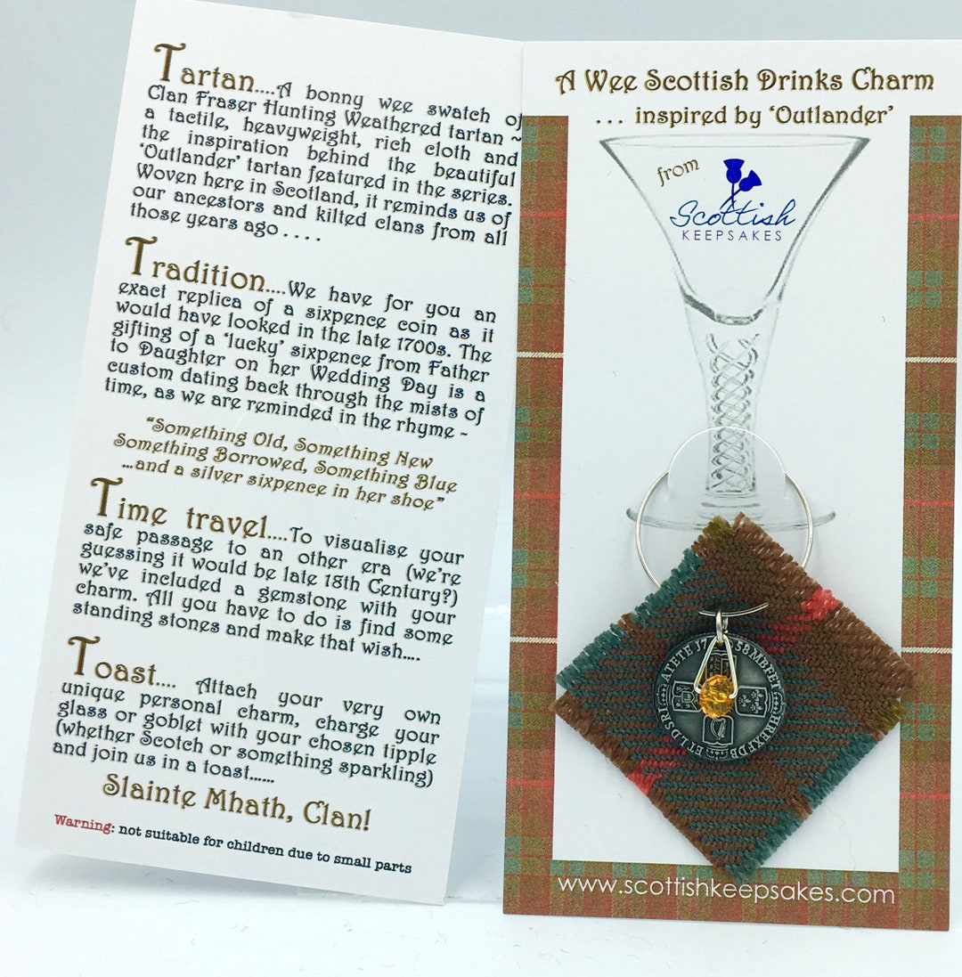 Tartan Whisky Charm: Jacobite Sixpence, Fraser Hunting Tartan - Etsy