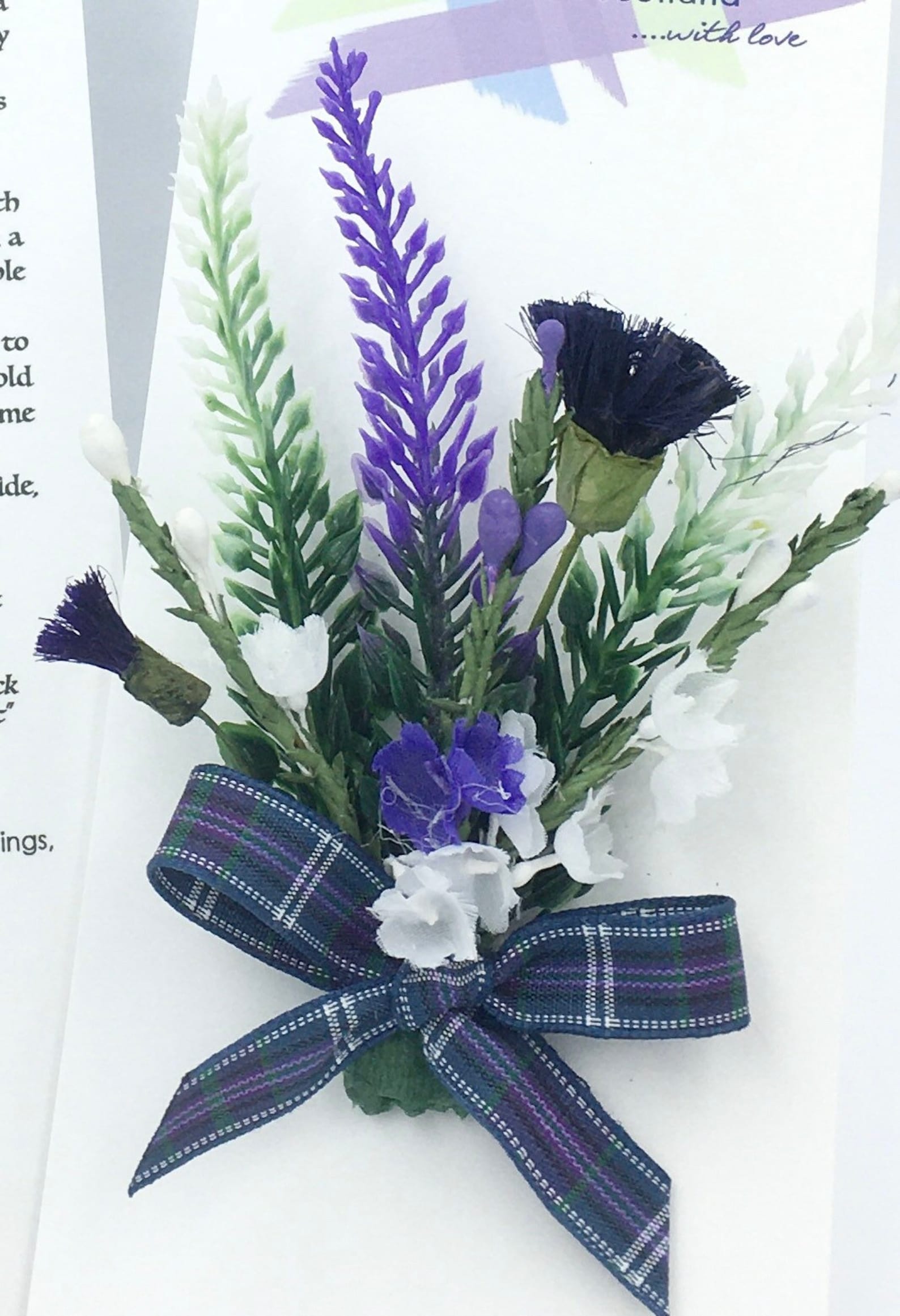 Scottish Heather Buttonhole: Floral Spray Keepsake for Scottish Wedding ...