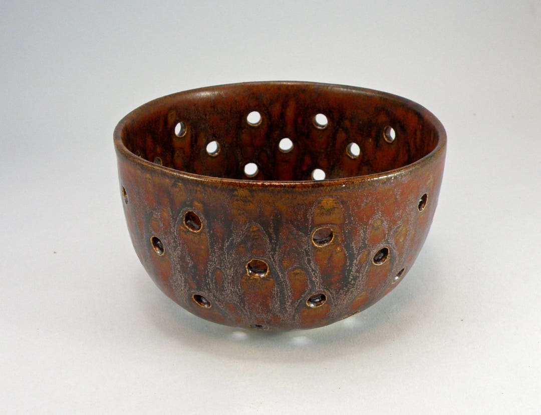 Colander Berry Bowl Berry Basket Colander Strainer Stoneware Bowl ...