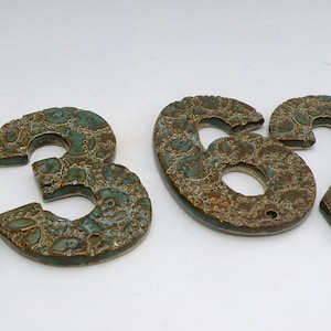 LARGE House Numbers 8 Inches Stoneware House Tiles Door Numbers Ceramic ...