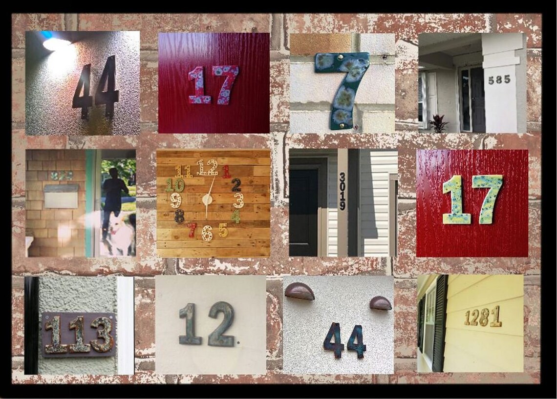 Large Door Number UK Made 8 Inches House Numbers Stoneware Tiles Door ...