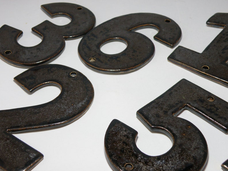 LARGE Tile House Numbers 8 Inches Stoneware House Tiles Door | Etsy