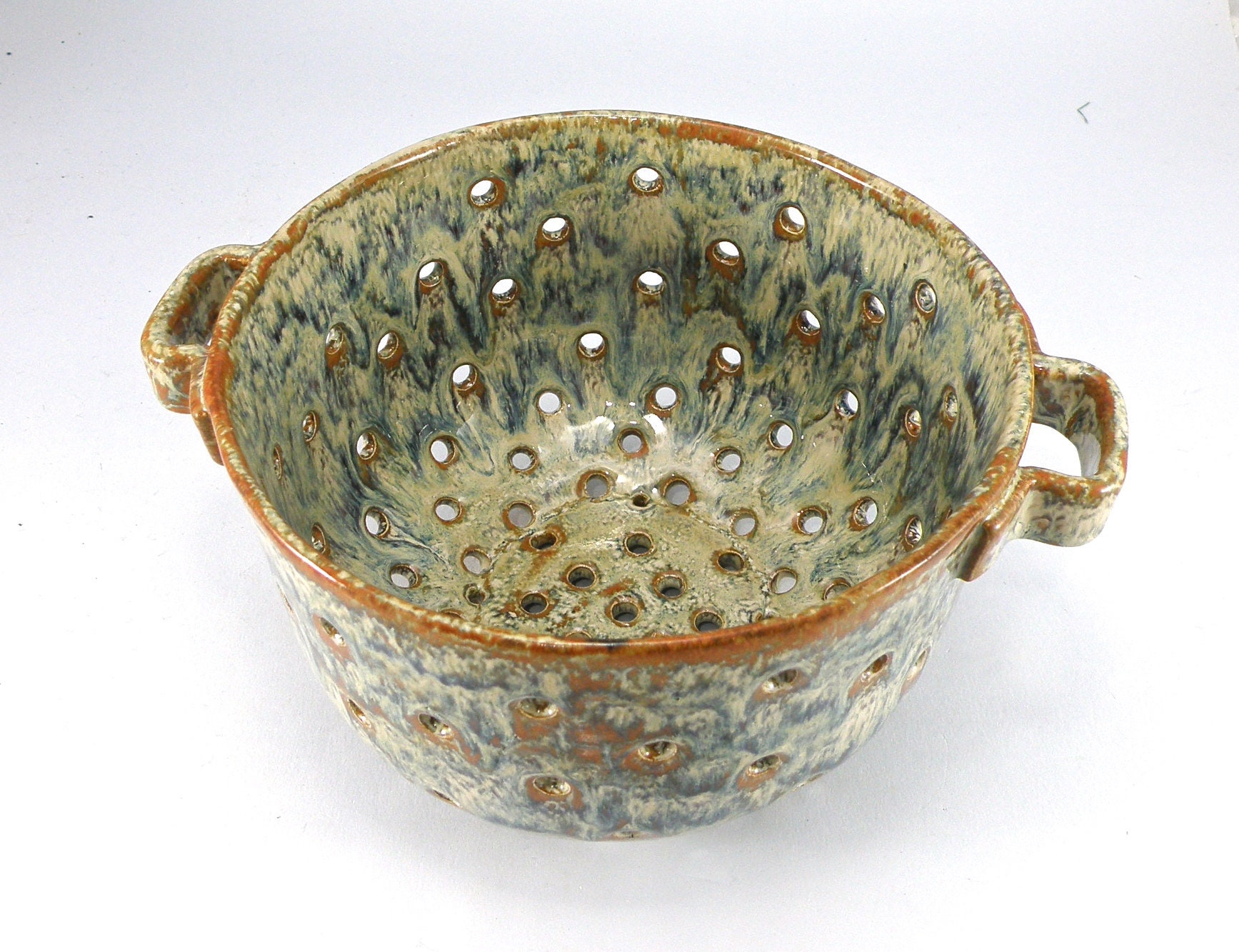 Large and Extra Large Colander Berry Bowl Stoneware Colander Bowl With ...