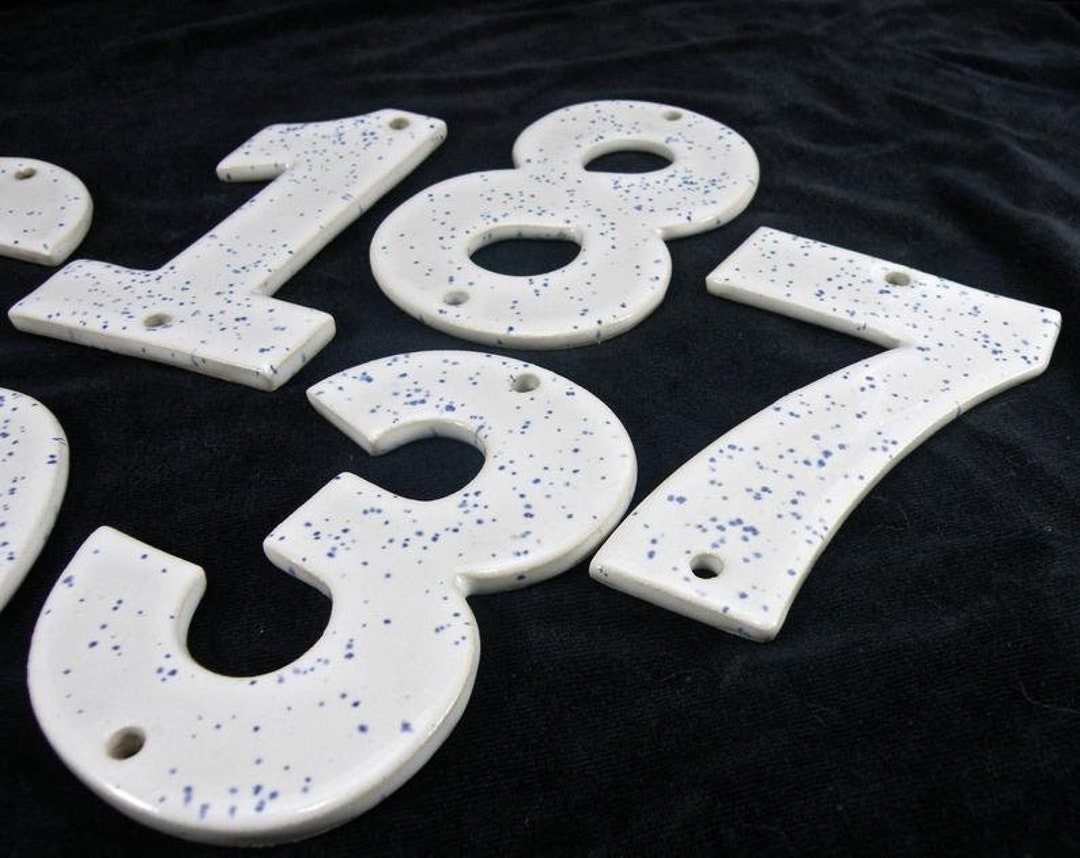 8 Inches Large House Numbers UK Made Stoneware LARGE Tiles Door Number ...