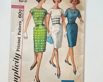 Vintage Simplicity 4010 Sewing Pattern Size 13 Bust 33 One-piece Dress ...