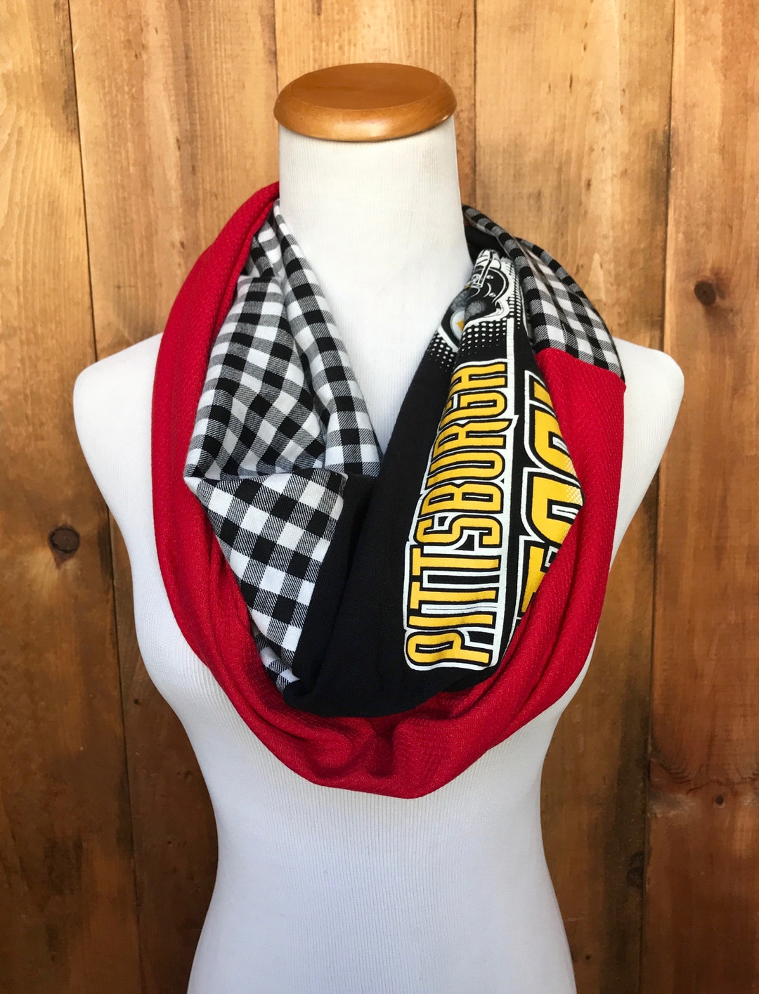 Pittsburgh Steelers Football Flannel Upcycled Infinity T-shirt Scarf - Etsy