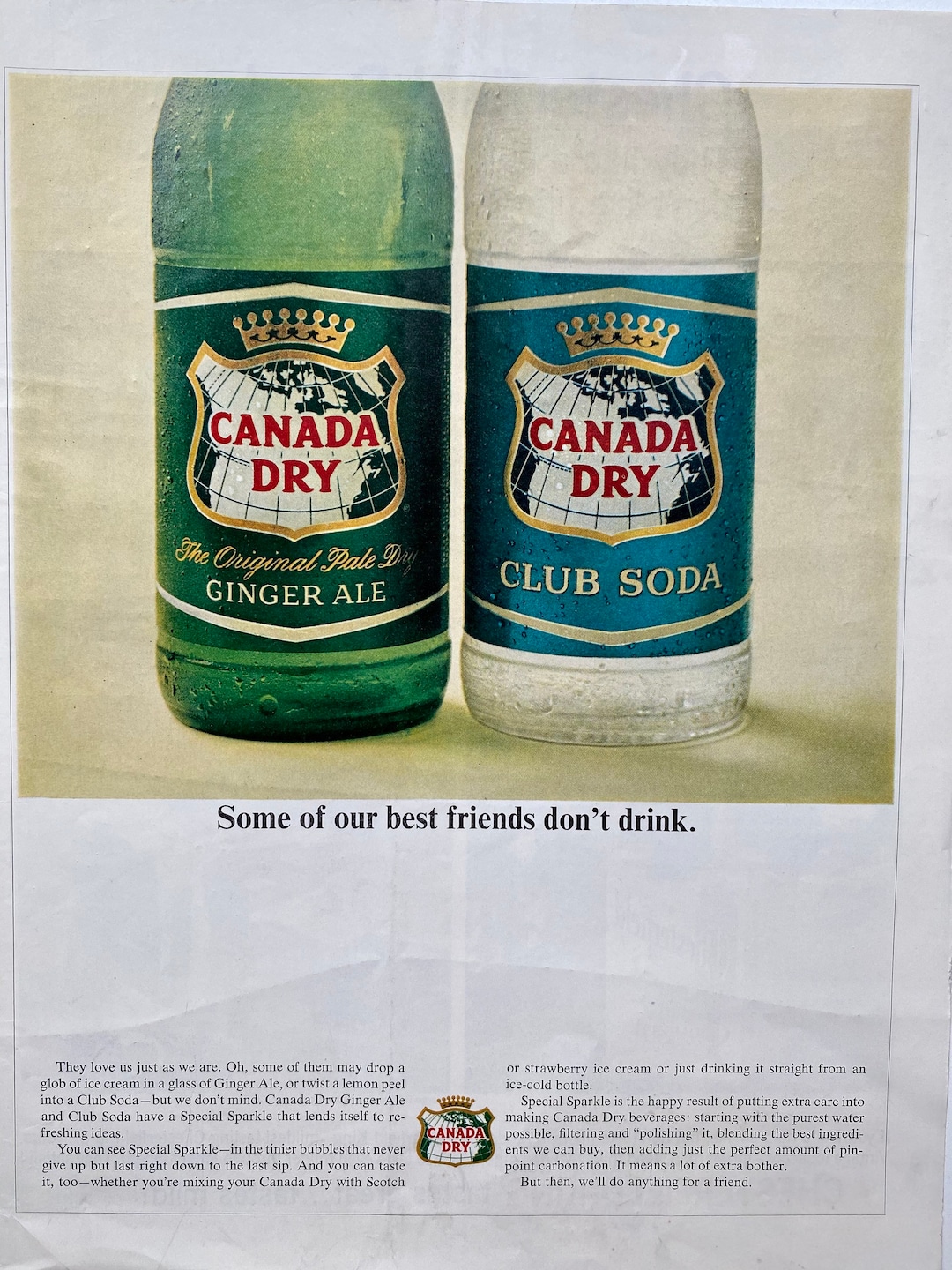 Vintage 1964 Canada Dry Ginger Ale Club Soda Magazine Ad - Etsy