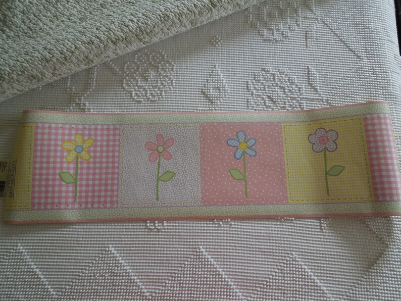 Laura Ashley Home Wallpaper Border Vintage NOS Prepasted Pink Yellow ...