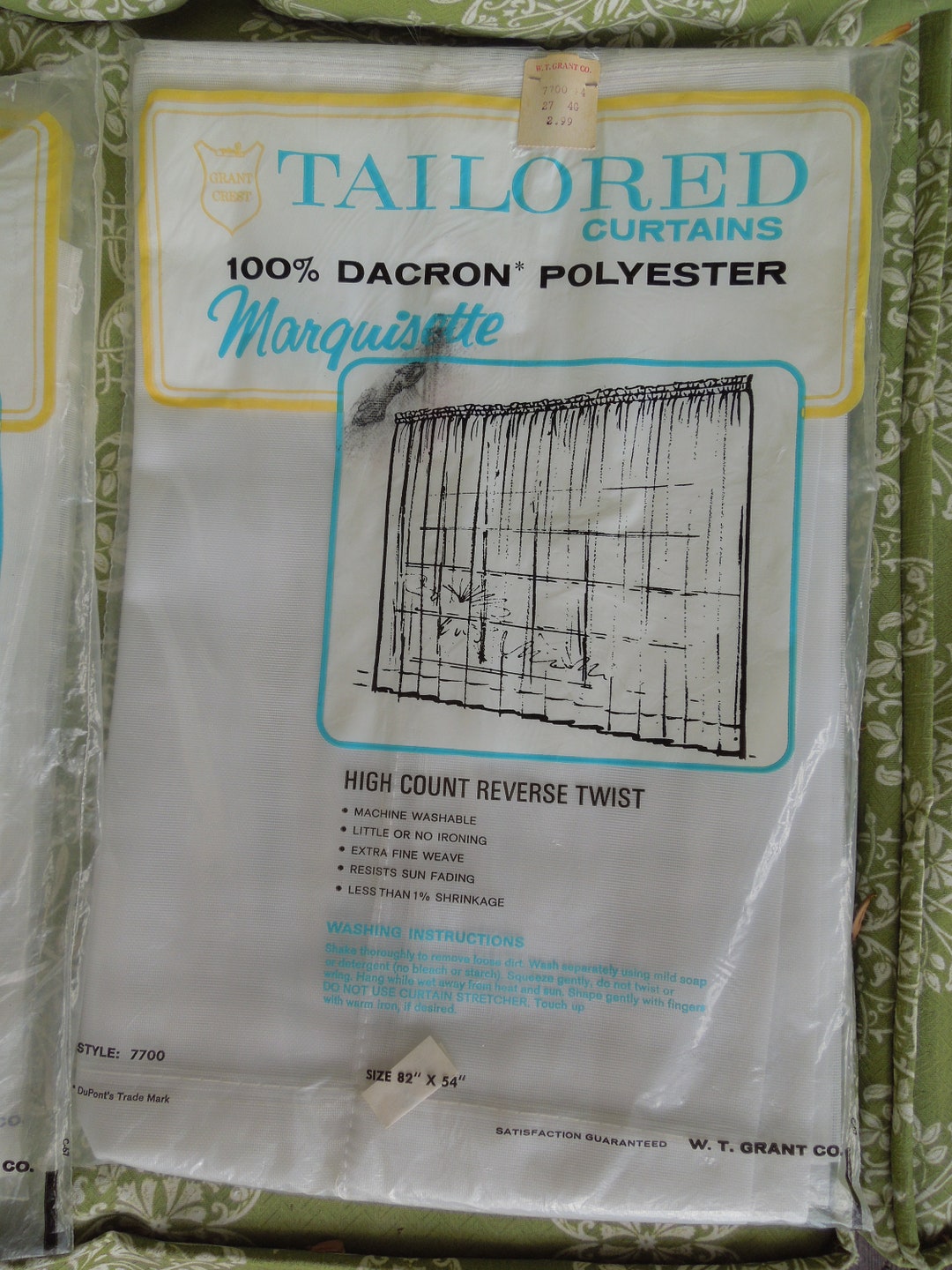 Curtains 100% Dacron Polyester NOS in Package White Sheers 82" X 54 ...