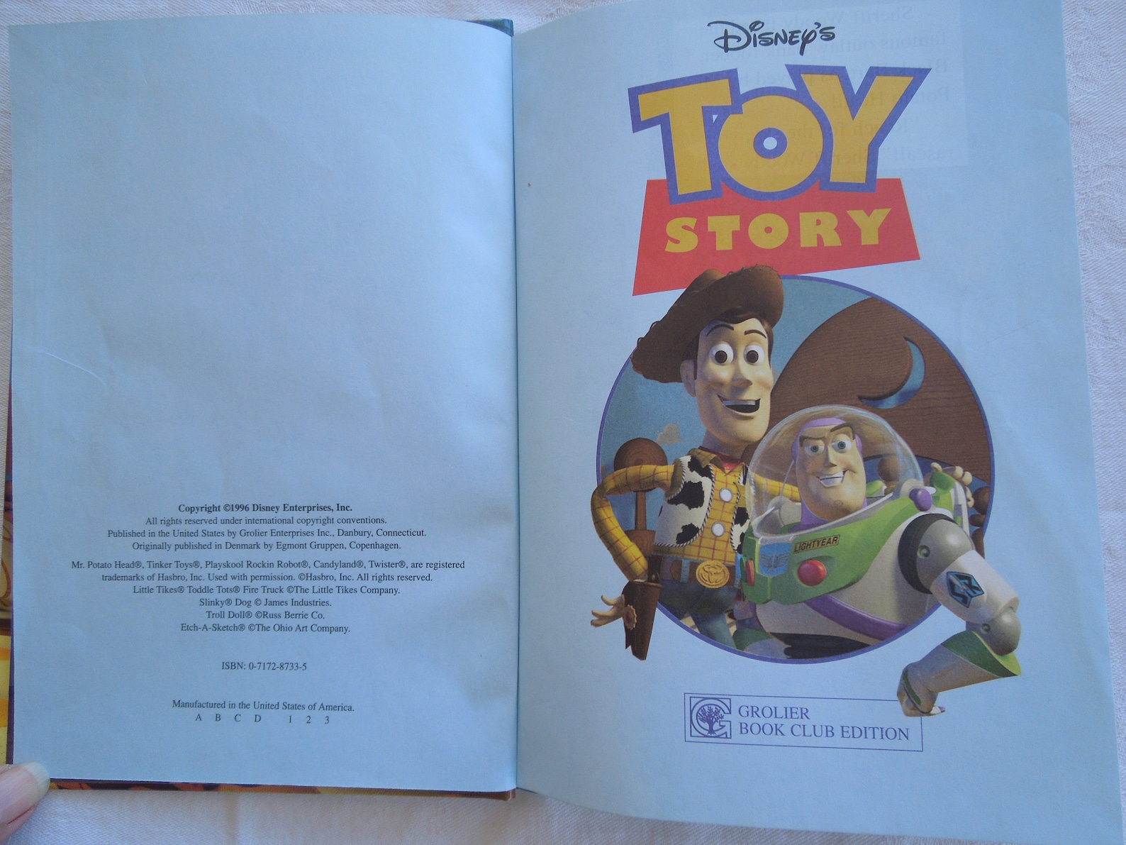 Toy Story Disney's Wonderful World of Reading Grolier Book Club Edition ...