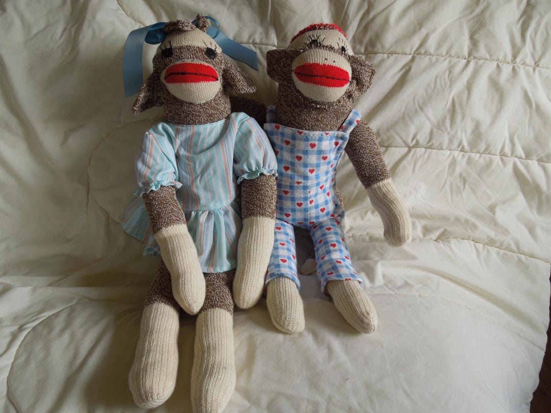 Sock Money Boy and Girl Handmade by Irene 19" Tall - Etsy