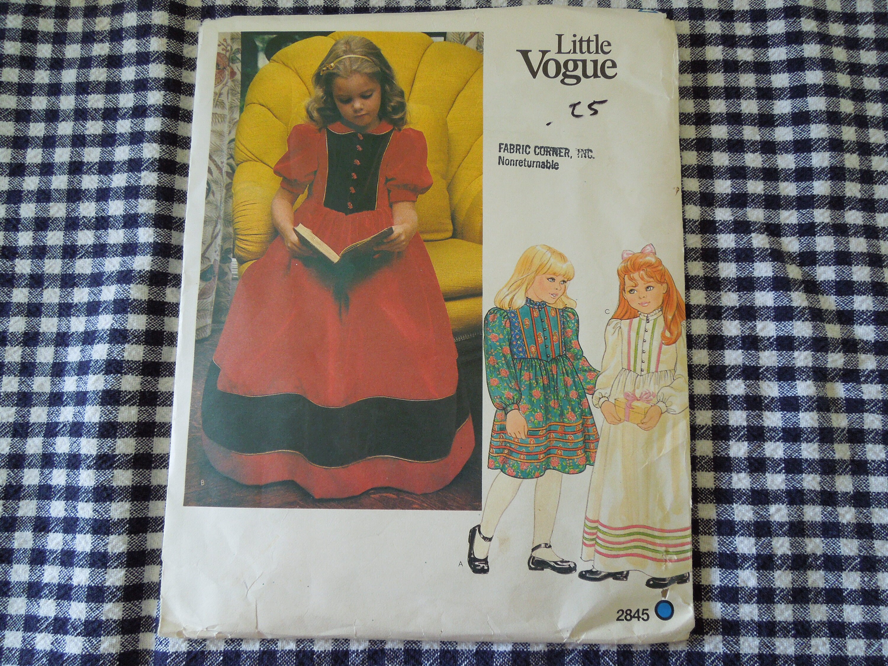 Vogue Little Vogue Sewing Pattern Girls Dress Size 5 - Etsy