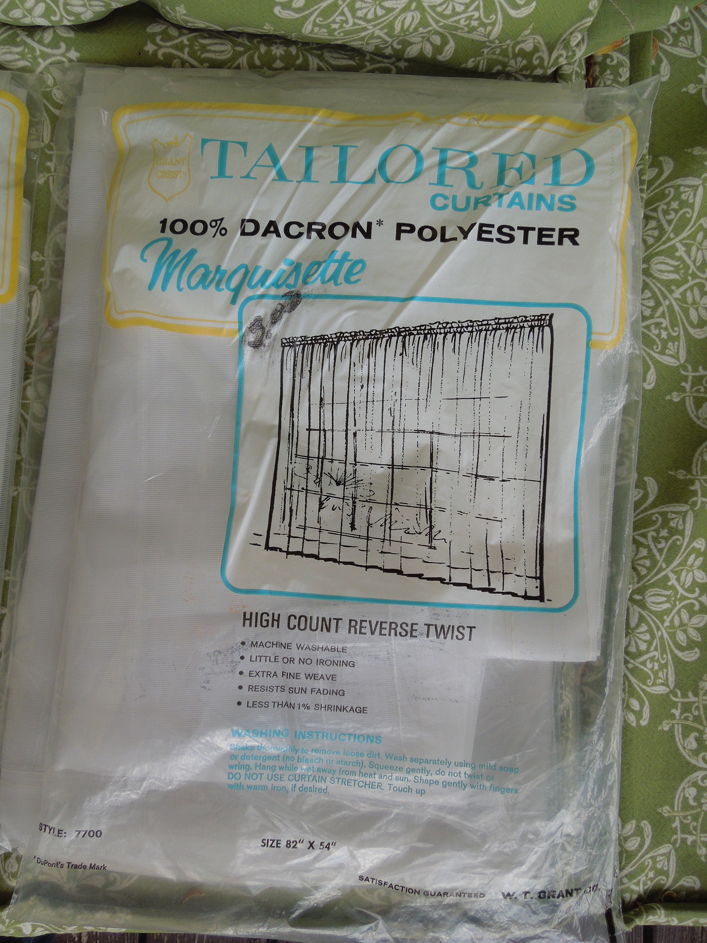 Curtains 100% Dacron Polyester NOS in Package White Sheers 82" X 54 ...