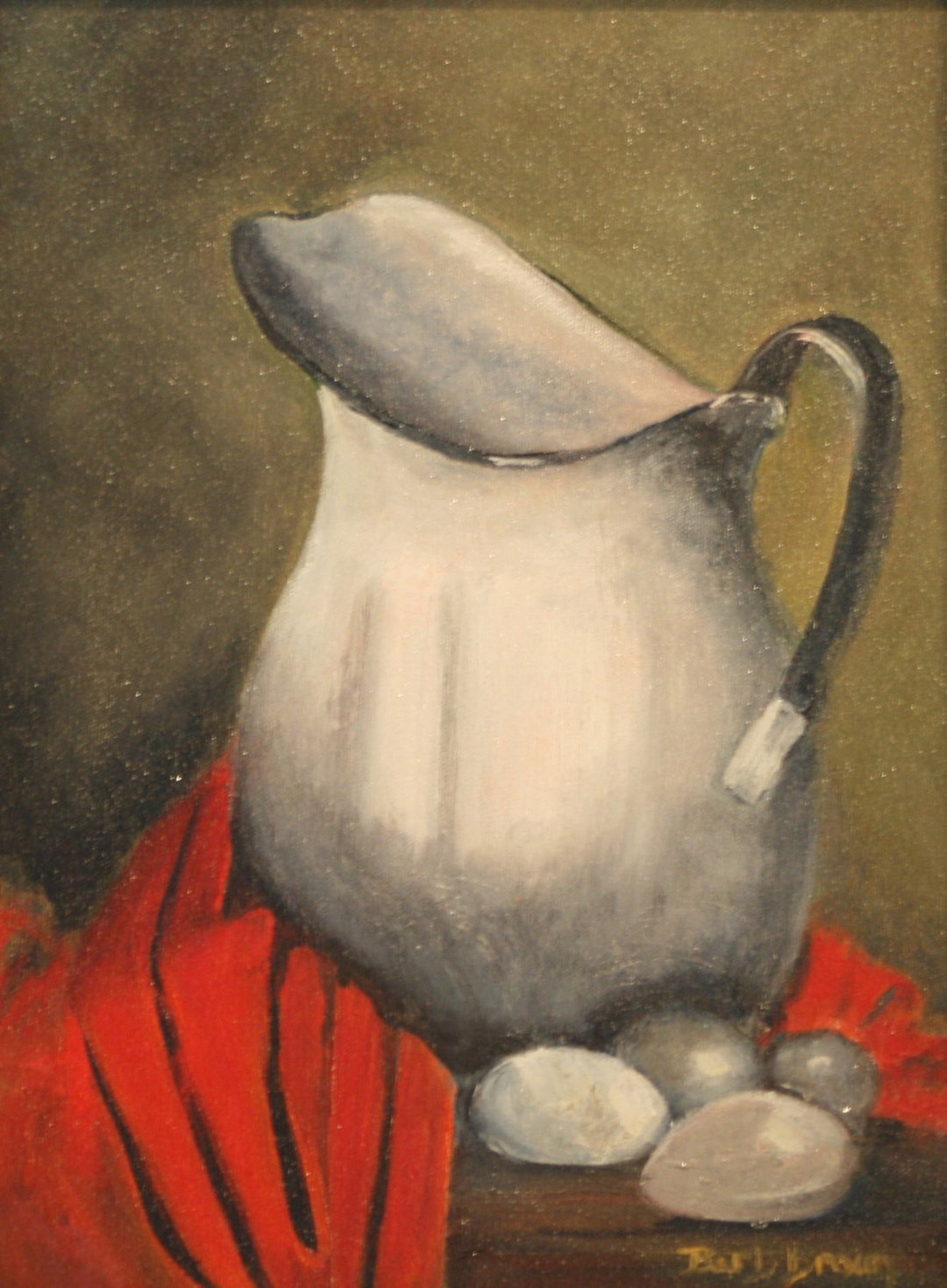 Still Life Water Pitcher With Red Cloth, 12 X 16,canvas Prints, See ...