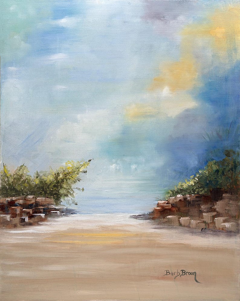 Beachscape Art, 3 Originals, serenity, Original Oil and Canvas, Prints ...