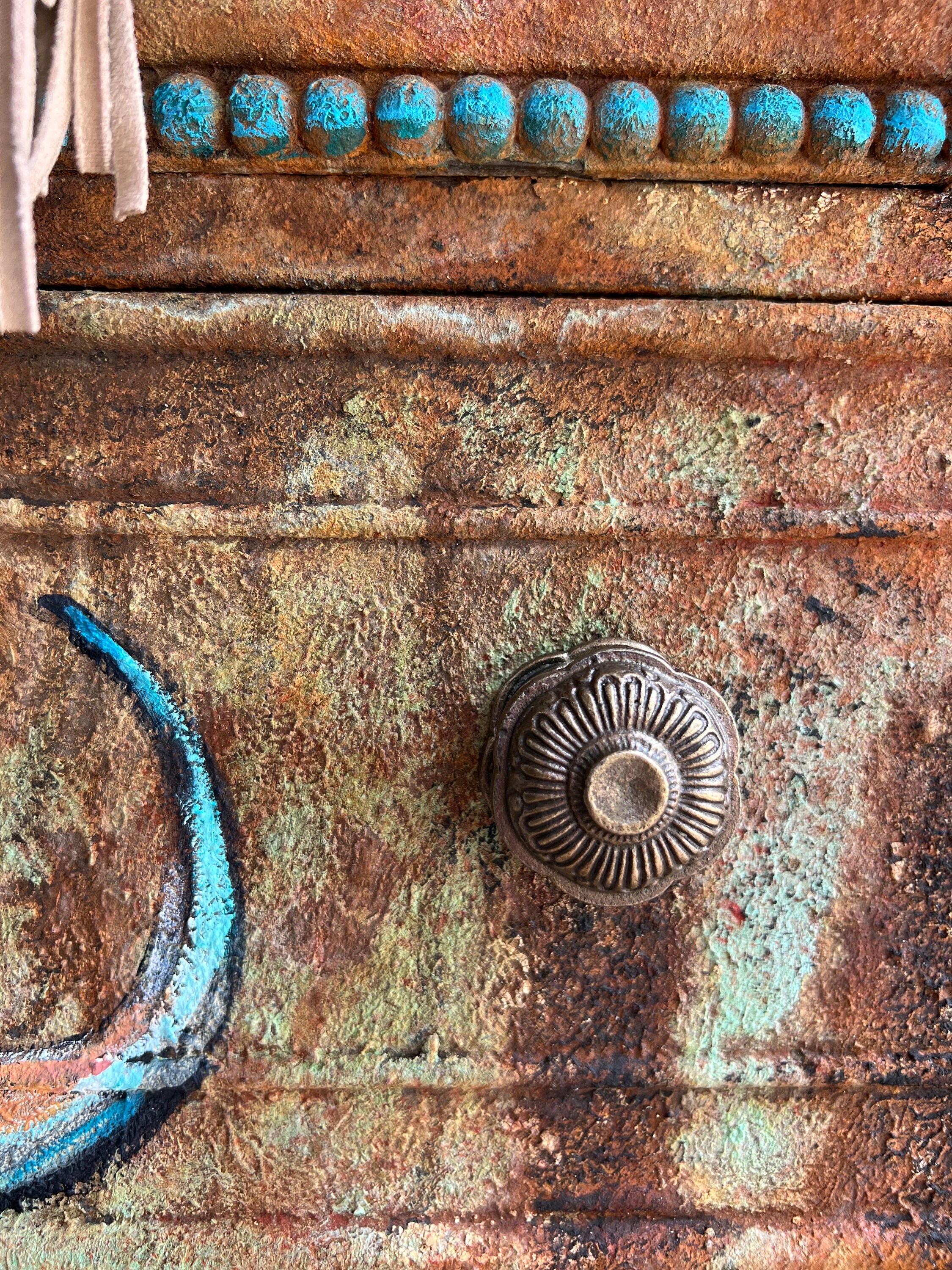 Western Themed Rusted Patina Buffalo Tribal Art Chest SOLD, Do Not ...
