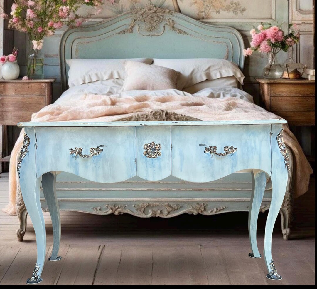 French Country Sideboard Console Small Buffet Sofa Table Louis IV Style ...