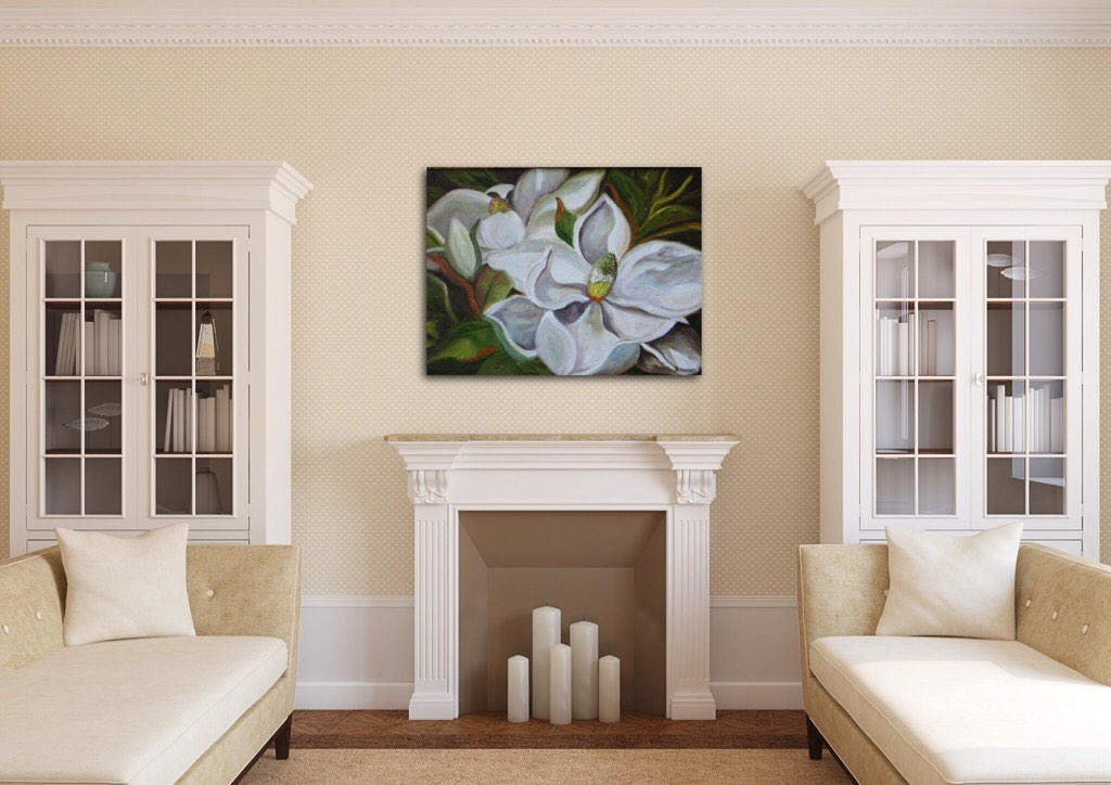 Magnolia Flower Oil Painting White Floral Art White Magnolia Original ...