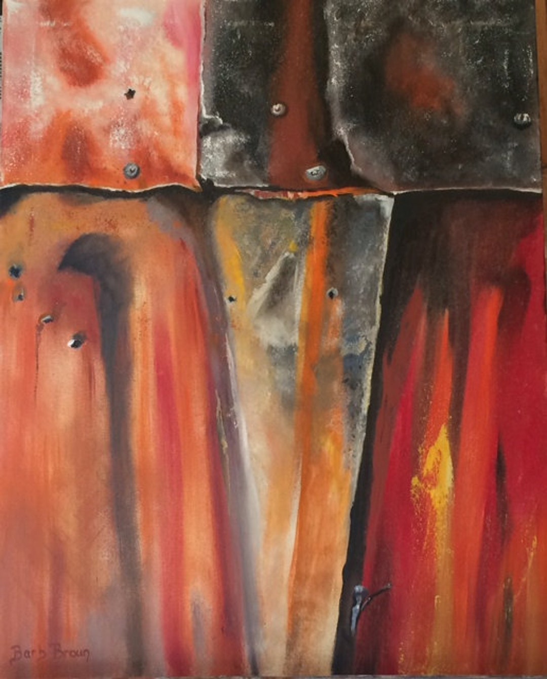 Western Decor| Abstract Rust Composition | Original Oil and Prints on ...