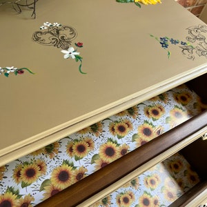 Bombe' Chest Sunflower and Poppy Painted Bombe' Chest Colorful Floral ...