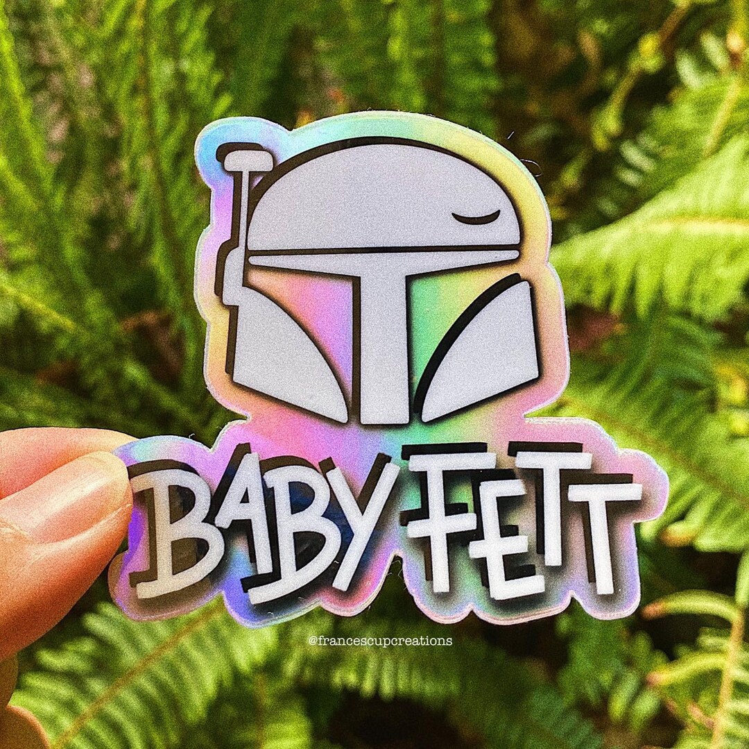 Holographic Vinyl “baby Fett” Sticker - Etsy