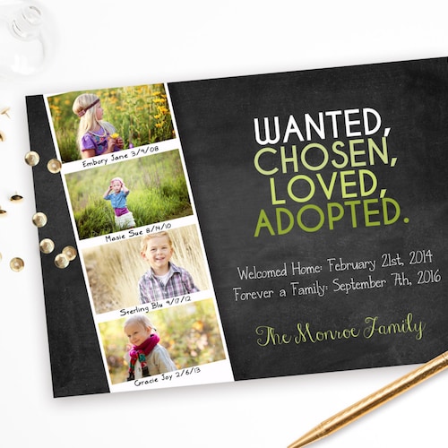 Wanted Chosen Loved Adopted Sign Adoption Announcement | Etsy