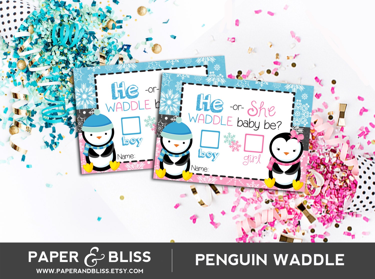 INSTANT DOWNLOAD - Waddle Baby Be? - Voting Ballot Cards - Penguin ...