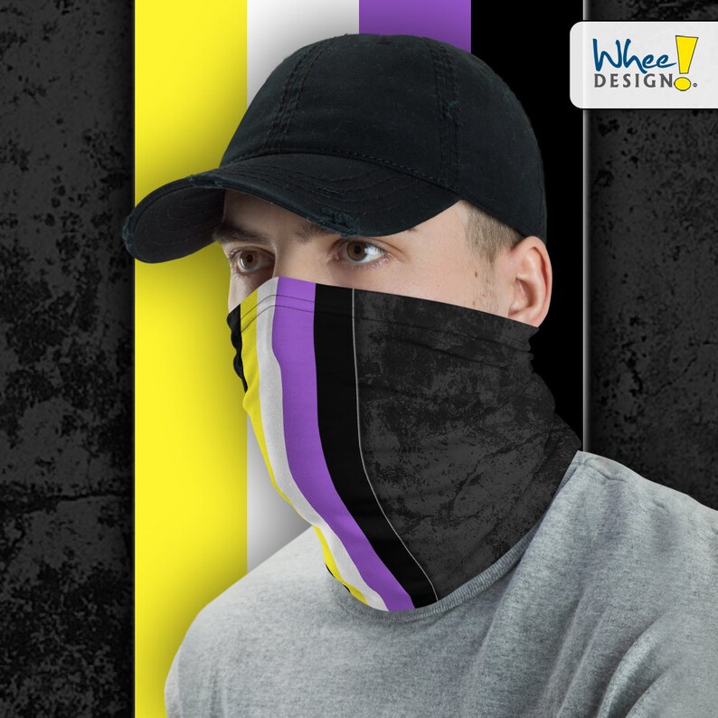 Nonbinary Pride Flag Stripe Neck Gaiter/face Mask - Etsy