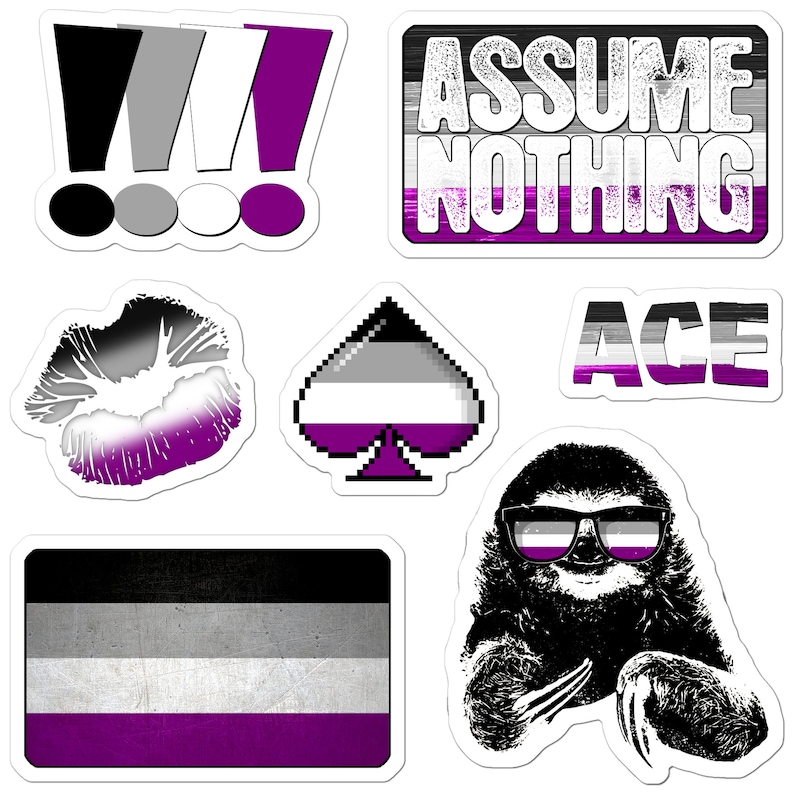Asexual / Ace Pride Flag Sticker Set - Etsy Hong Kong
