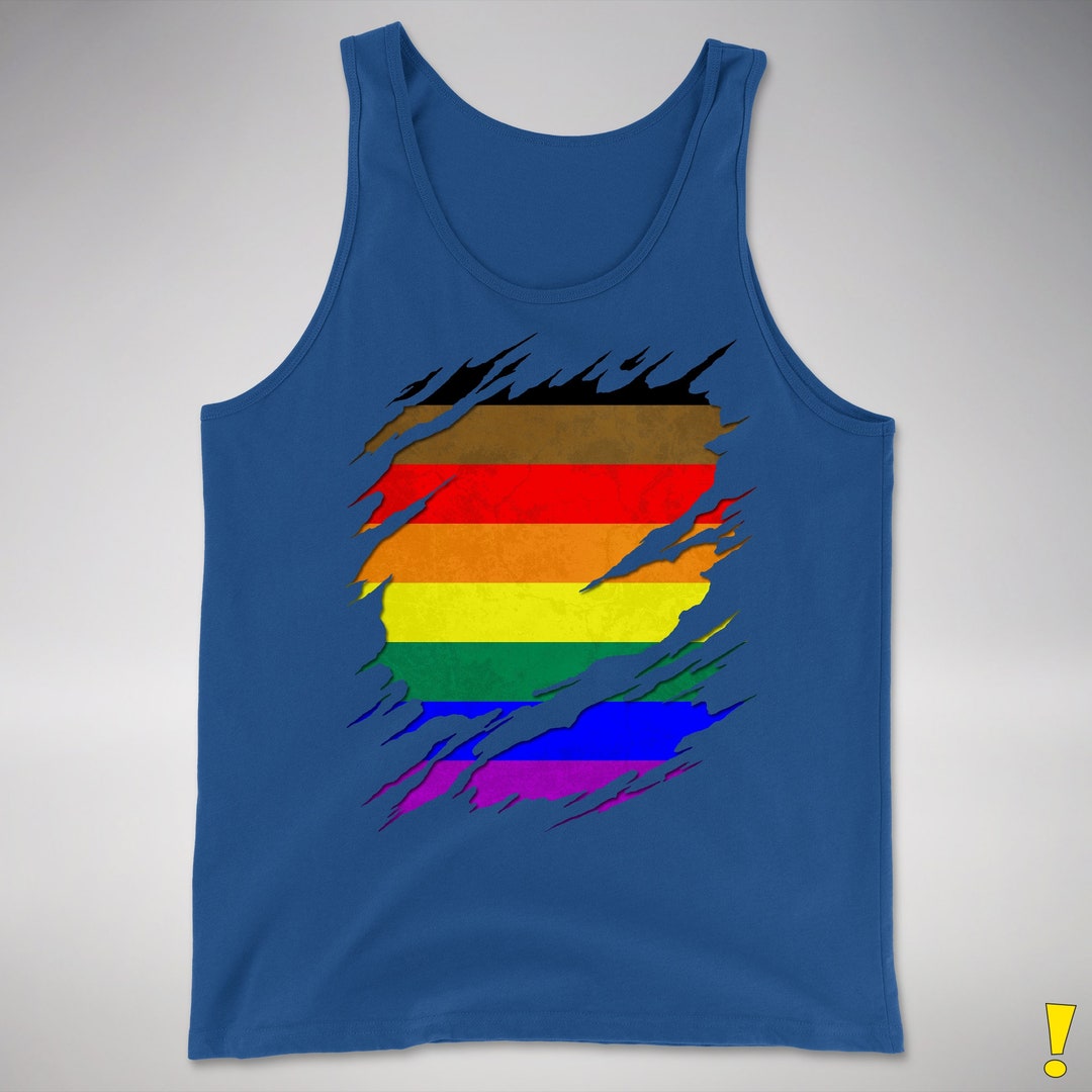 Philly Lgbtq Pride Flag Ripped Reveal Premium Unisex Tank Top Etsy