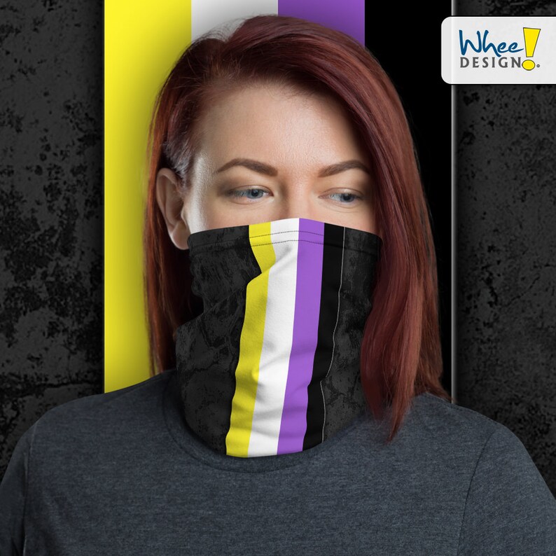 Nonbinary Pride Flag Stripe Neck Gaiter/face Mask - Etsy