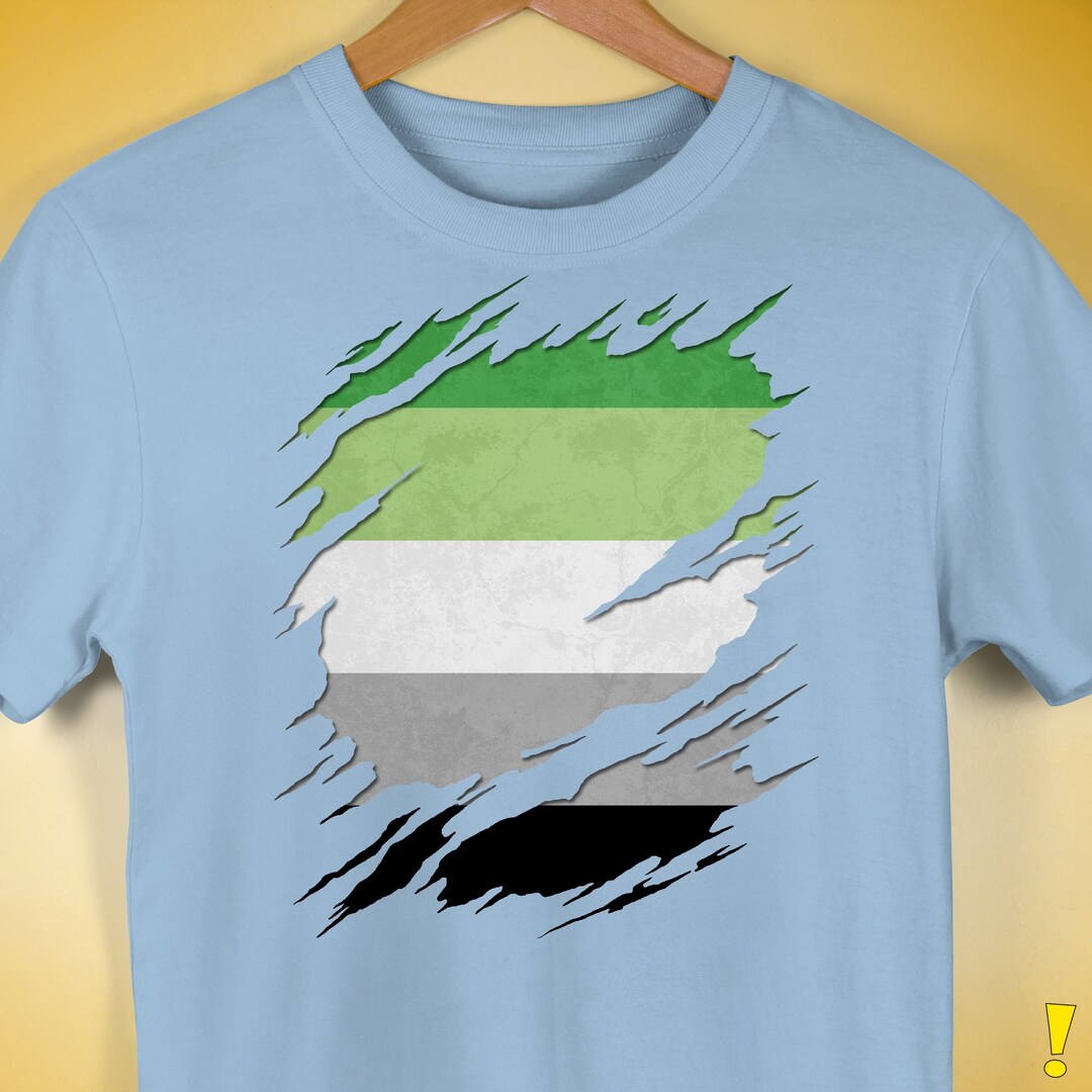 Aromantic Pride Flag Ripped Reveal Premium Unisex T Shirt Etsy